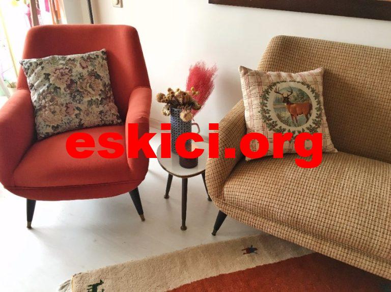 Eski vintage koltuk takımı berjer üçlü koltuk retro - çıkmacı | eskici